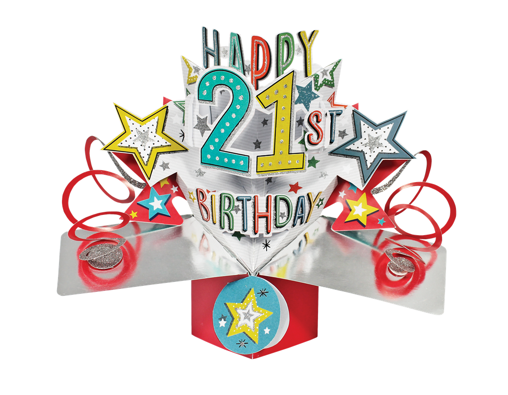 Happy 21st Birthday Pop Up Greeting Card Cards